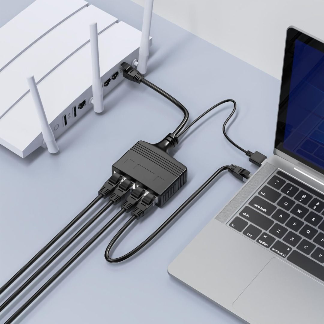 1 To 2/3/4 Port 1000 Mbps RJ45 Ethernet Splitter Adapter Gigabit LAN ...