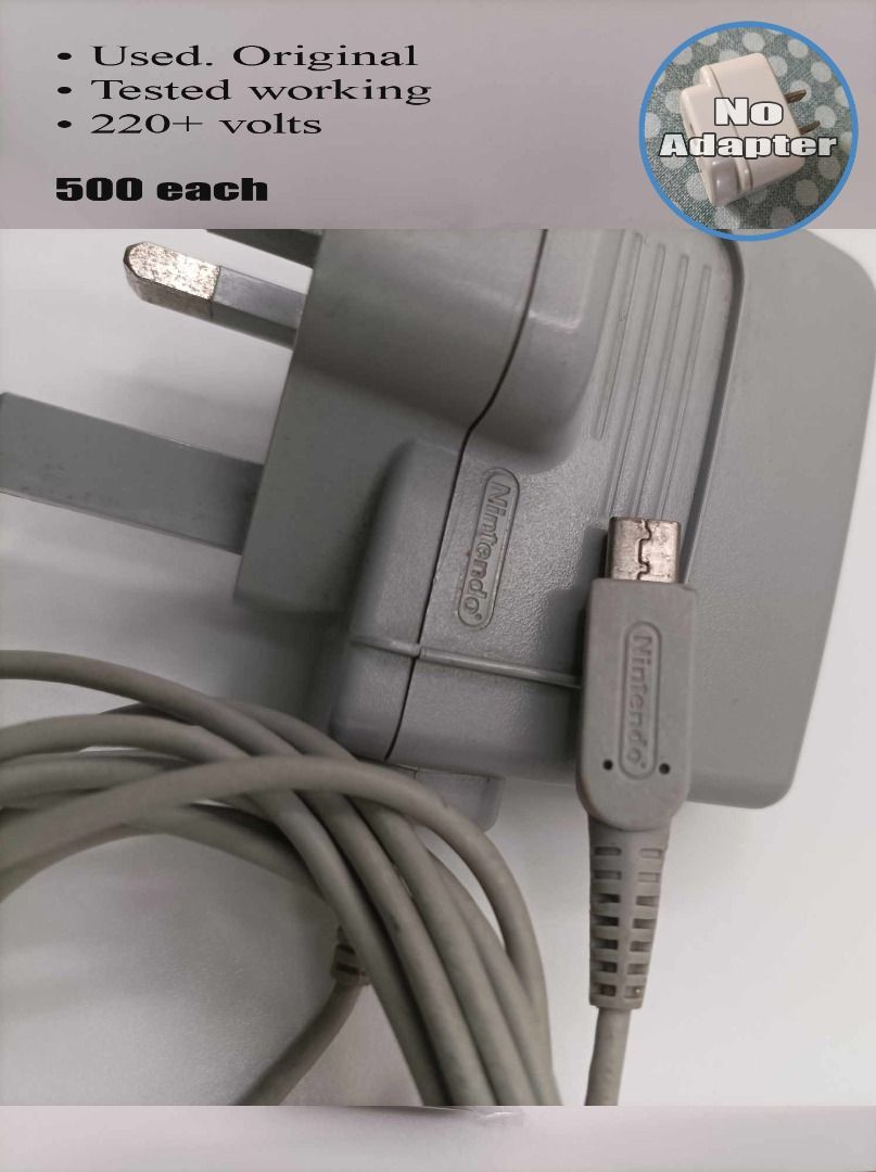 220v Original Charger for Nintendo 3DS / 2DS / DSI variants, Video ...