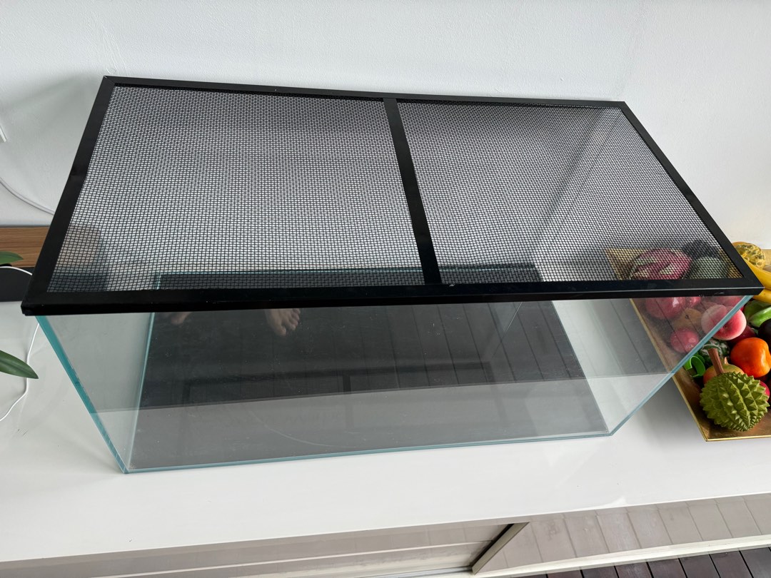 90x60x45cm crystal tank terrarium with solid metal lid, Pet Supplies ...