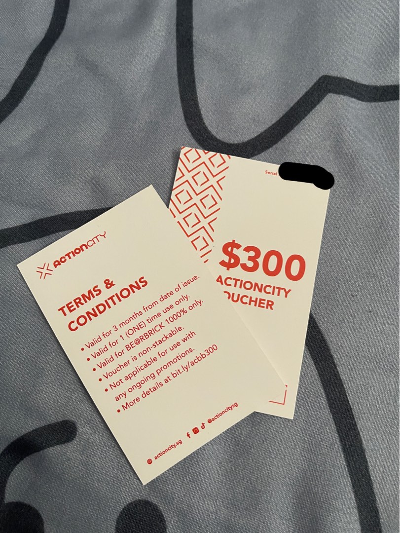 Actioncity $300 Voucher, Tickets & Vouchers, Vouchers on Carousell
