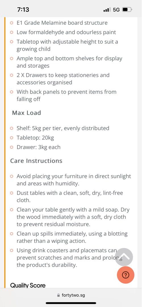 Alina study table from Forty Two sg, Furniture & Home Living, Furniture ...