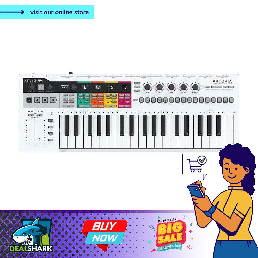 ARTURIA MIDI Keyboard Controller with KeyStep Pro Sequencer Function ...