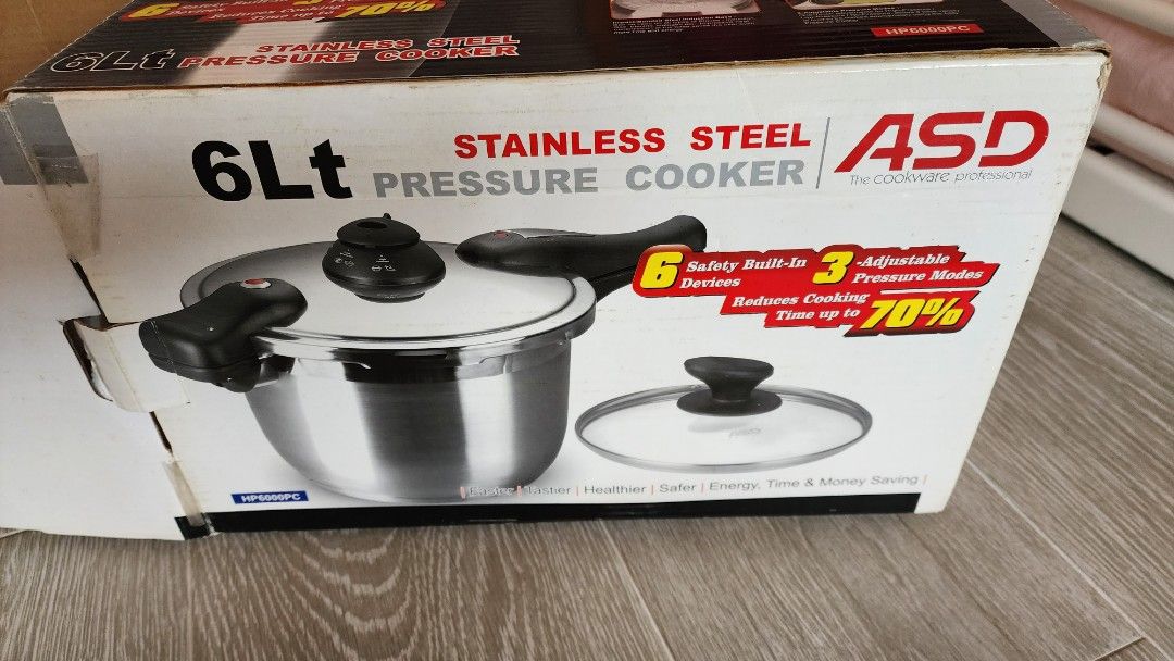 ASD 6L pressure cooker hp6000pc, TV & Home Appliances, Kitchen ...