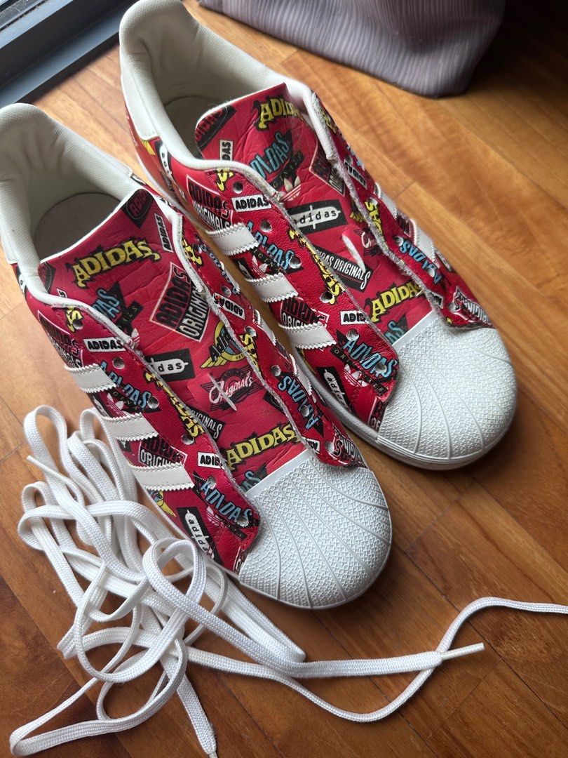 AUTHENTIC AND RARE ADIDAS NIGO SS 80S RED SNEAKERS, Women's Fashion ...