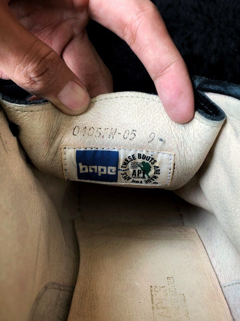 Authentic BAPE Japan - Vintage Black Suede Manhunt Boots, Men's Fashion ...