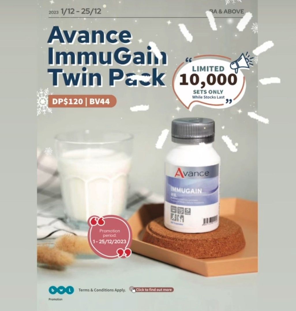 Avance Immugain, Health & Nutrition, Health Supplements, Vitamins ...