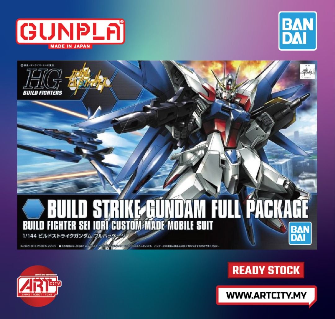 Bandai HG - HGBF Build Strike Gundam Flight Full Package - 1/144 Scale, Hobbies & Toys, Toys ...
