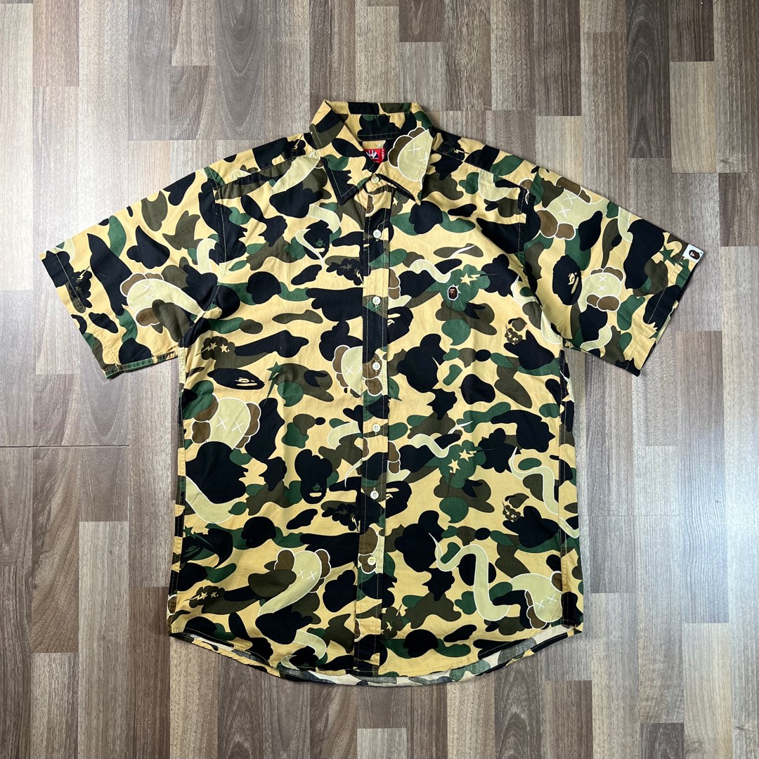 Bape kaws 1st camo yellow, Men's Fashion, Tops & Sets, Tshirts & Polo ...