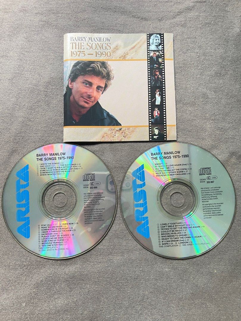 BARRY MANILOW - THE SONGS 1975-1990 ( 2CD ), Hobbies & Toys, Music & Media, CDs & DVDs on Carousell