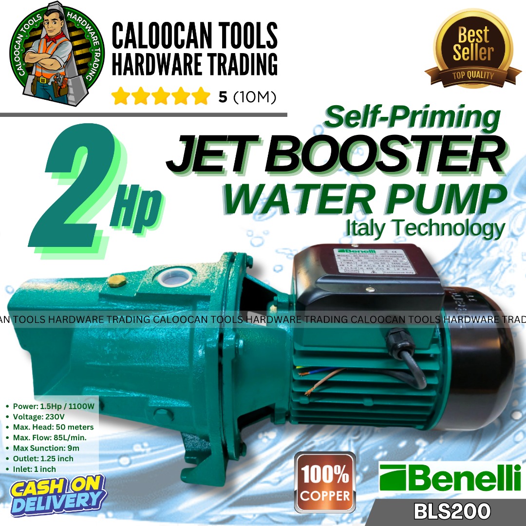 BENELLI Italy Self-Priming Jet Booster Water Pump 100% Copper 2Hp ...