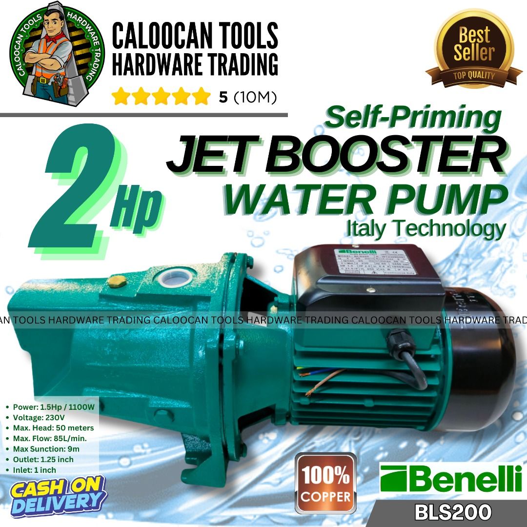 BENELLI Italy Self-Priming Jet Booster Water Pump 100% Copper 2Hp ...