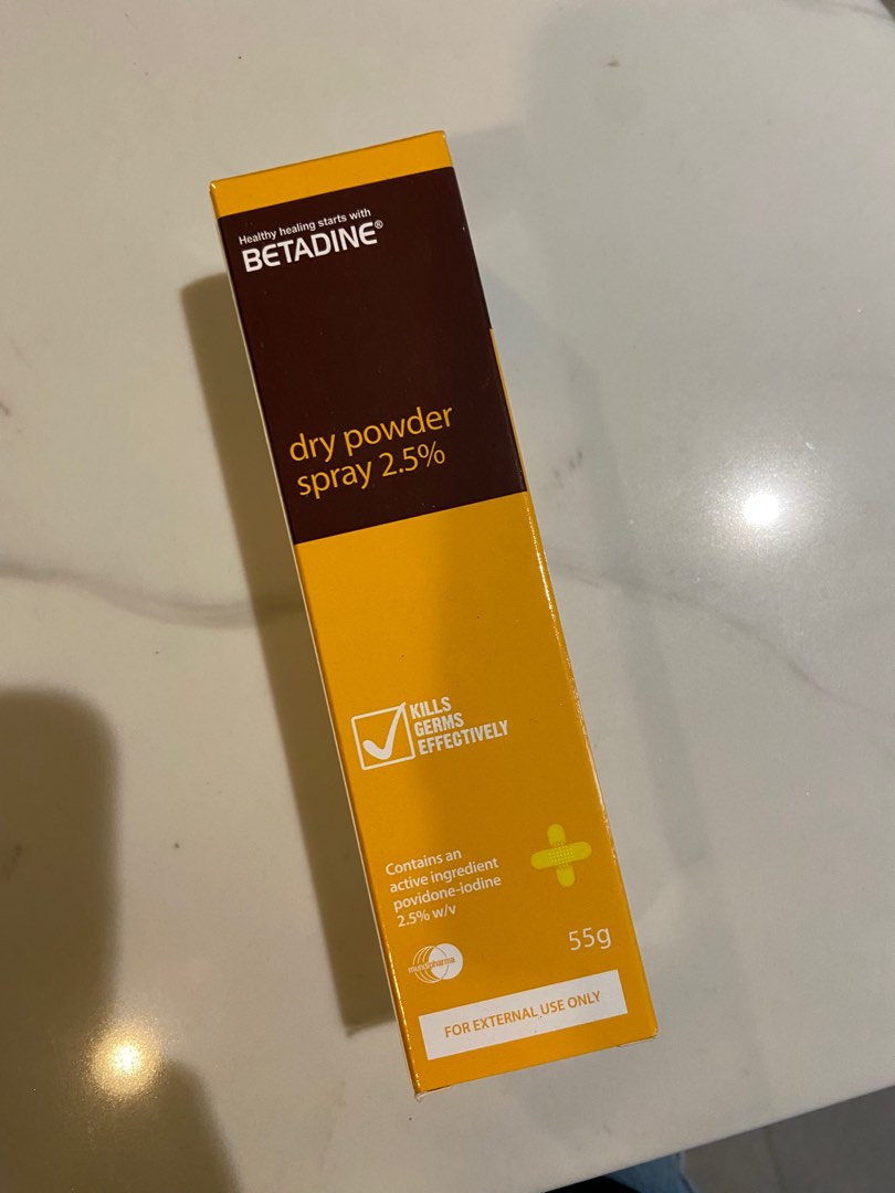 Betadine dry powder spray Brand New, Health & Nutrition, Medical ...