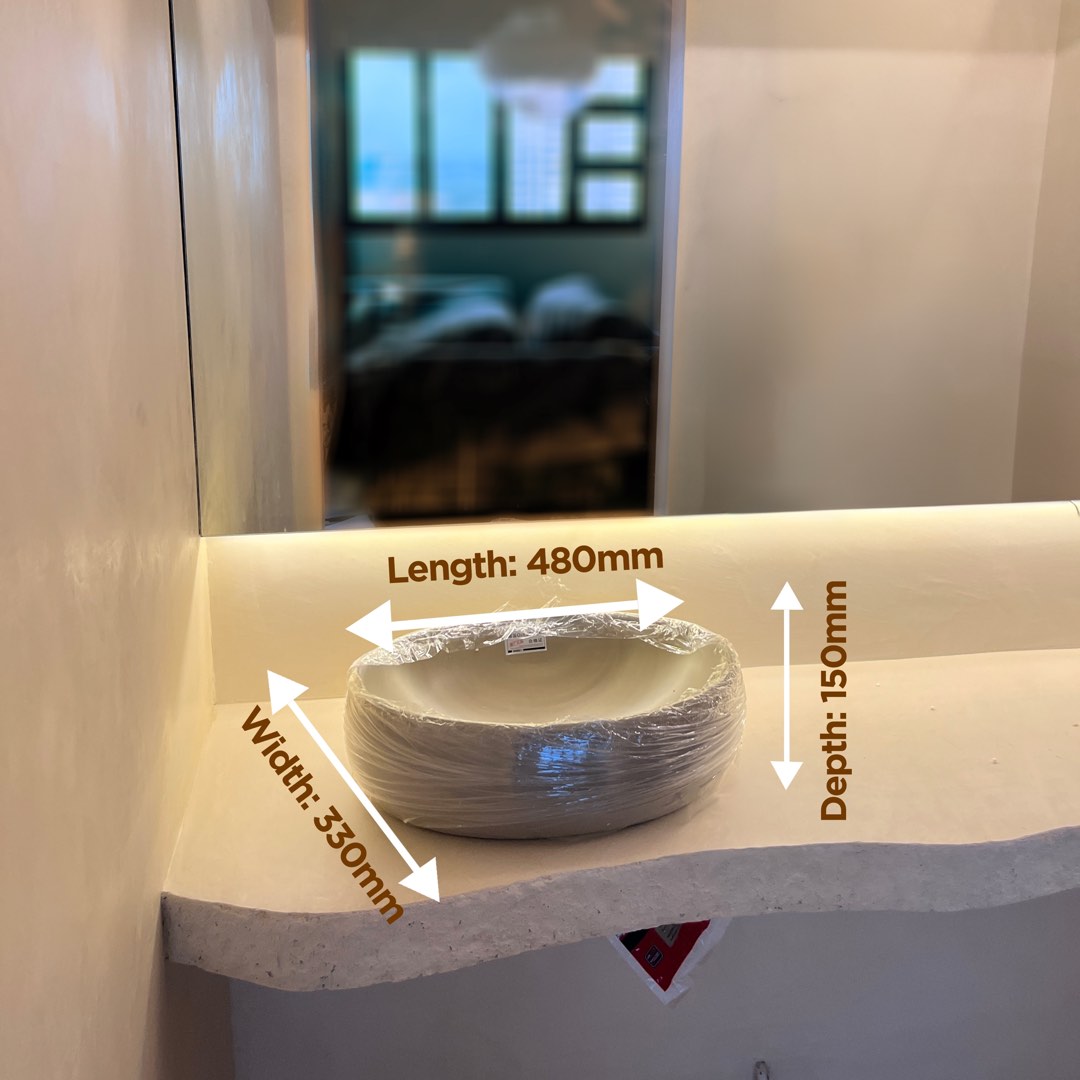 Biege basin, Furniture & Home Living, Bathroom & Kitchen Fixtures on ...