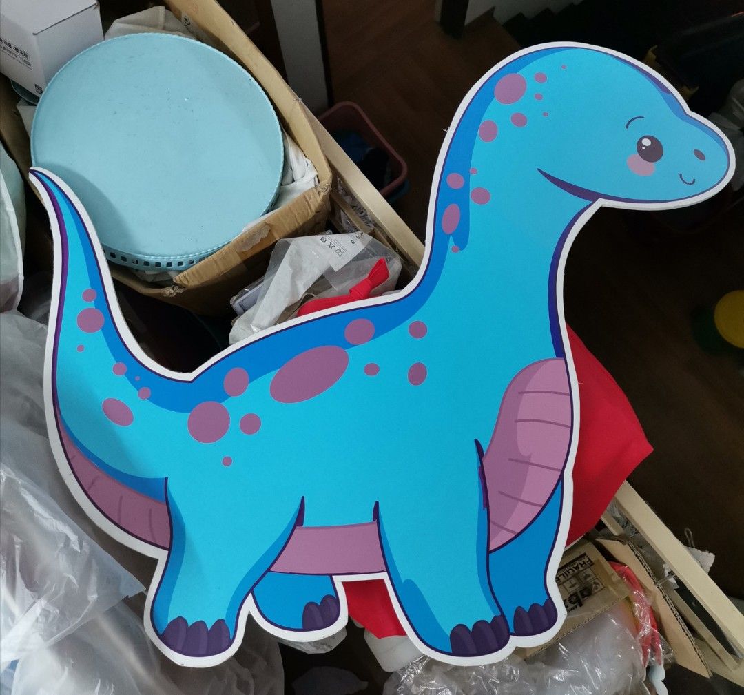 birthday party decoration dinosaur kt board, Hobbies & Toys, Stationery ...