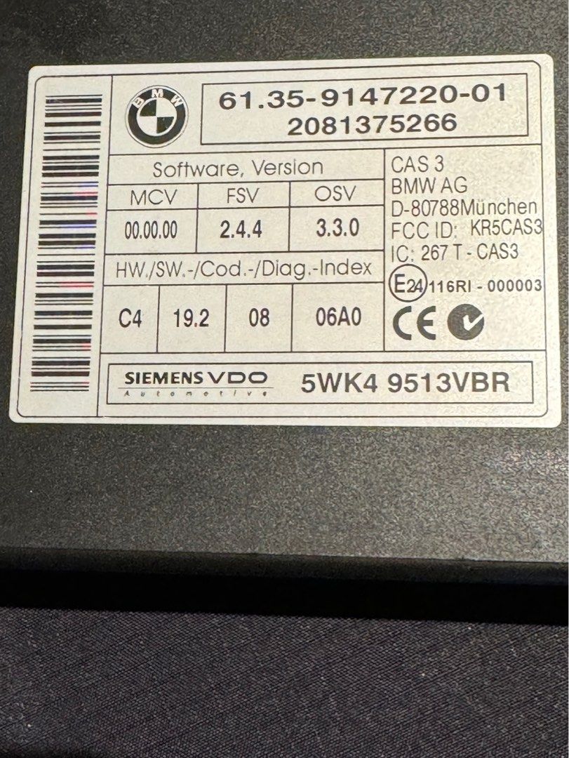 BMW CAS unit 61.35-9147220-01, Car Accessories, Electronics & Lights on ...
