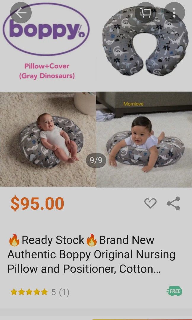 Boppy baby pillow and position, Babies & Kids, Baby Monitors on Carousell