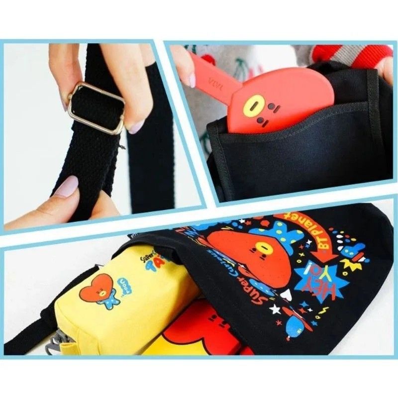 BT21 SHOOKY Black Two-way Strap Tote Bag, Hobbies & Toys, Memorabilia ...