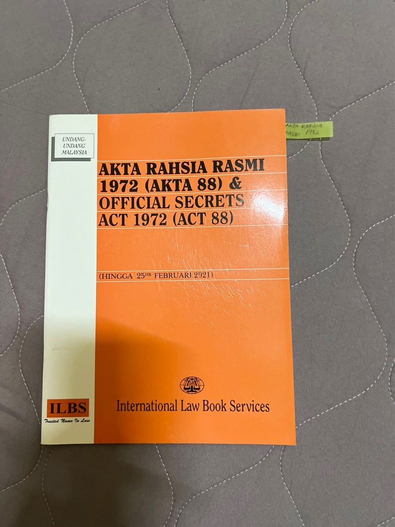 Buku Akta Rahsia Rasmi 1972 (Siap tagging), Hobbies & Toys, Books ...