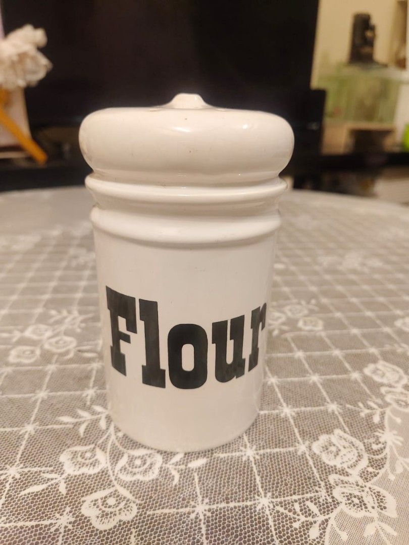 Ceramic Flour Canister, Furniture & Home Living, Kitchenware ...