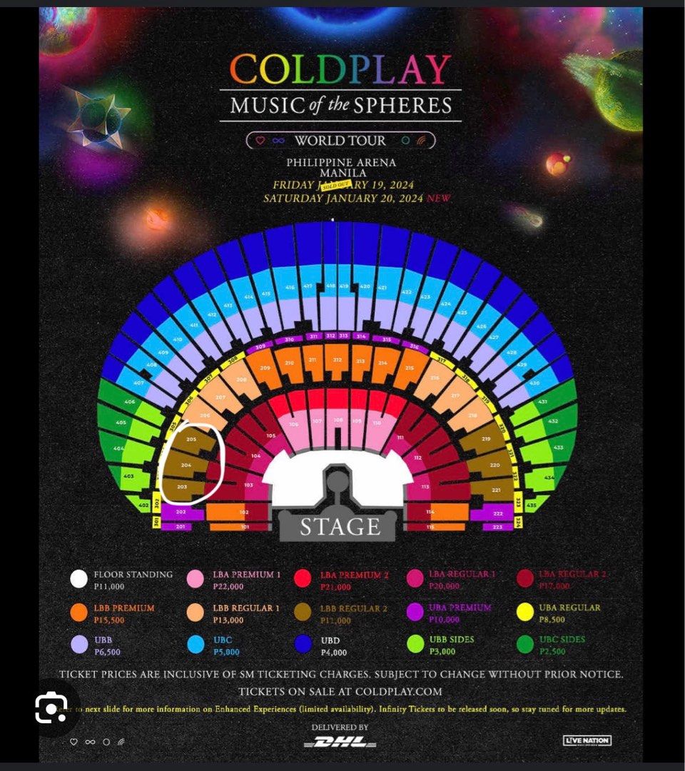 Coldplay Concert Ticket (LBOX B Reg), Tickets & Vouchers, Event Tickets ...