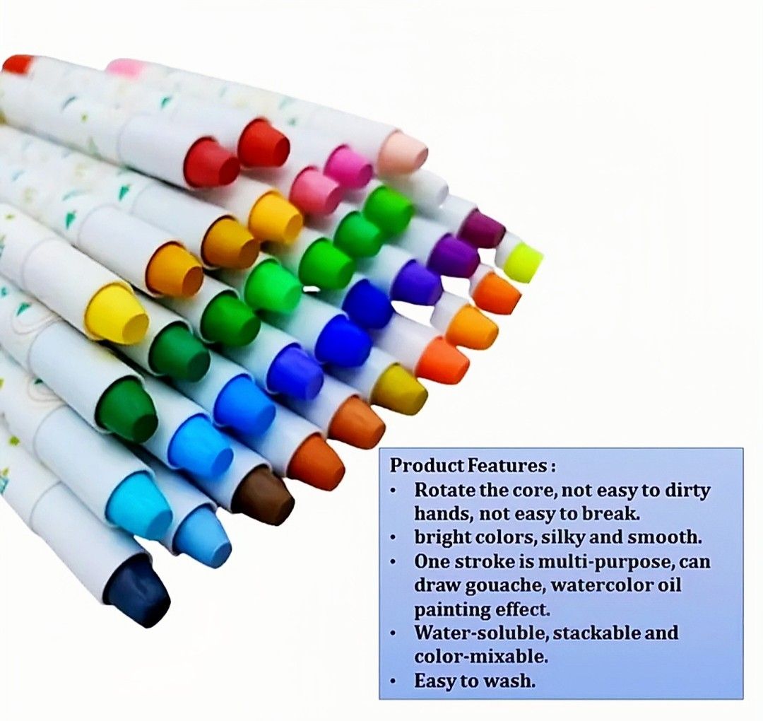 Color Silky Crayon Painting Pastel Drawing Office Stationery, Hobbies ...