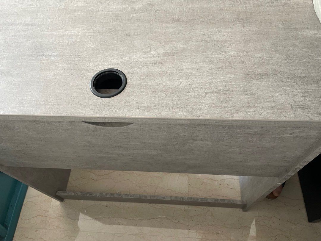 Concrete Grey Study/Computer Desk, Furniture & Home Living, Furniture ...