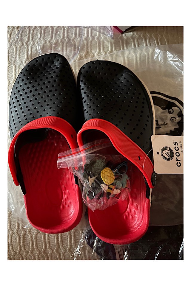 Crocs lite ride eu35 black and red, Babies & Kids, Babies & Kids ...