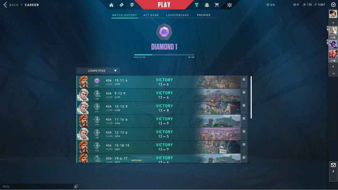 DIAMOND 1 VALORANT ACCOUNT, Video Gaming, Gaming Accessories, In-Game ...