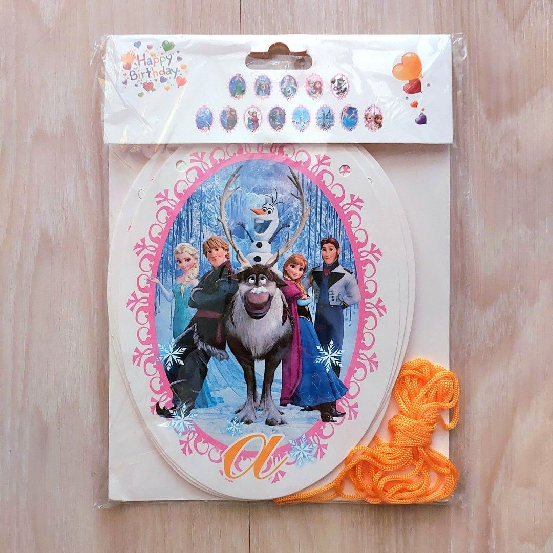 Disney Frozen Party Banner Happy Birthday Bunting Garland Elsa Anna ...