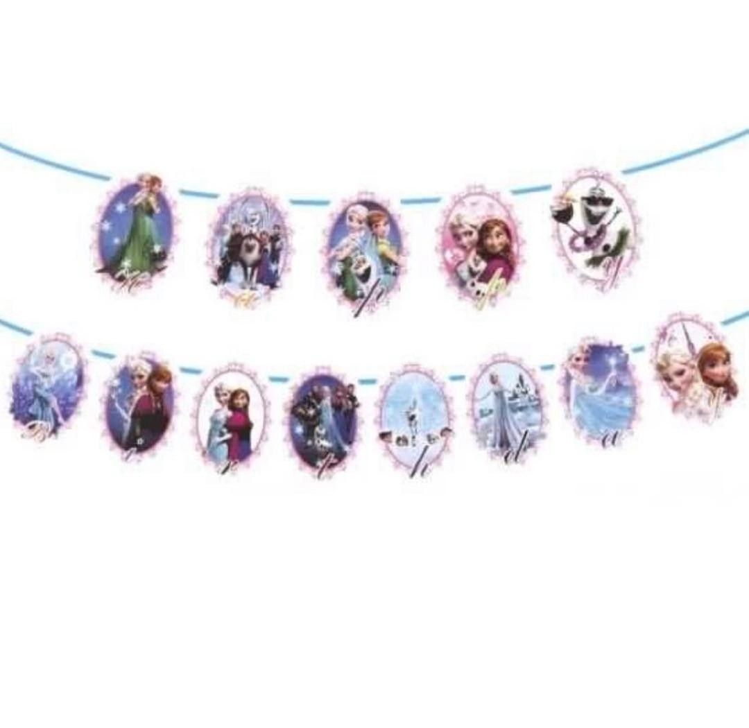 Disney Frozen Party Banner Happy Birthday Bunting Garland Elsa Anna ...