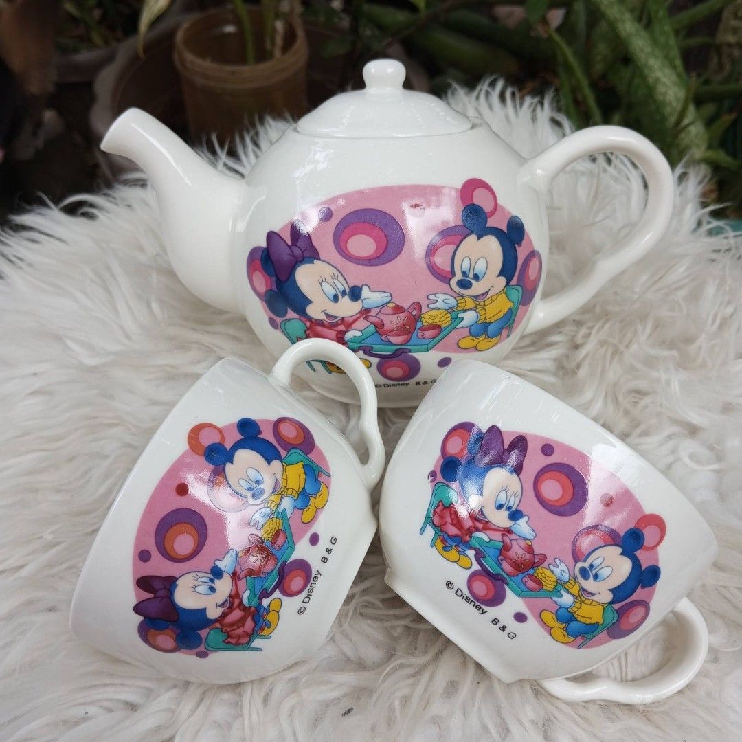 DISNEY Mickey Mouse and Minnie Mouse Tea Set, Furniture & Home Living ...
