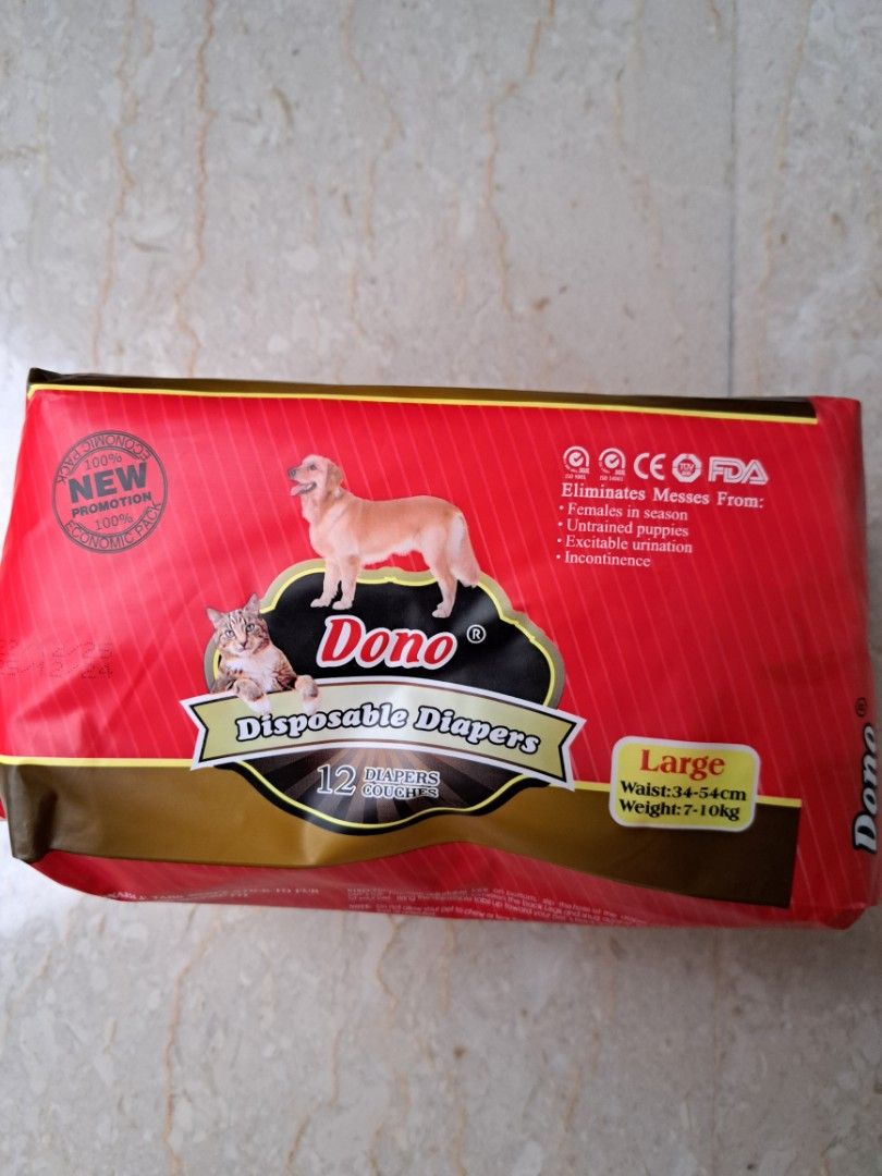 Dono Dog Disposable Diapers (4 Packets), Pet Supplies, Homes & Other ...