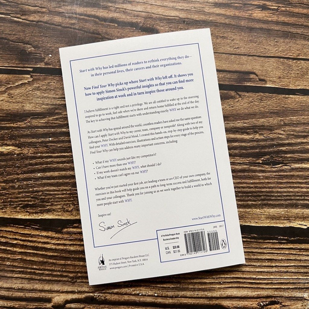 English Book Find Your Why Simon Sinek A Practical Guide for Discovering Purpose for You and ...