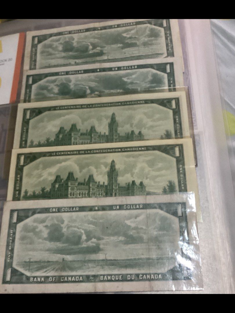 Five Different Types $1 Canada Notes, Hobbies & Toys, Memorabilia ...