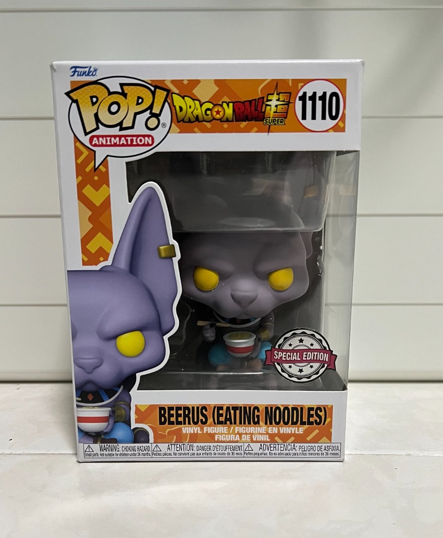 Funko Pop! - Beerus (Eating Noodles) #1110, Hobbies & Toys, Toys ...