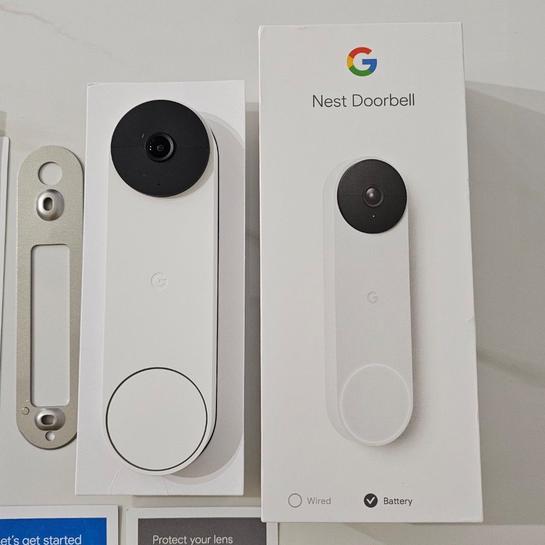 Google Nest Doorbell (Battery) - Snow/White, 24/7 live view in HDR ...
