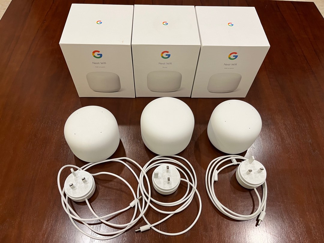 Google Nest Wifi Router x 1, Add-on Points x 2, Computers & Tech, Parts & Accessories ...