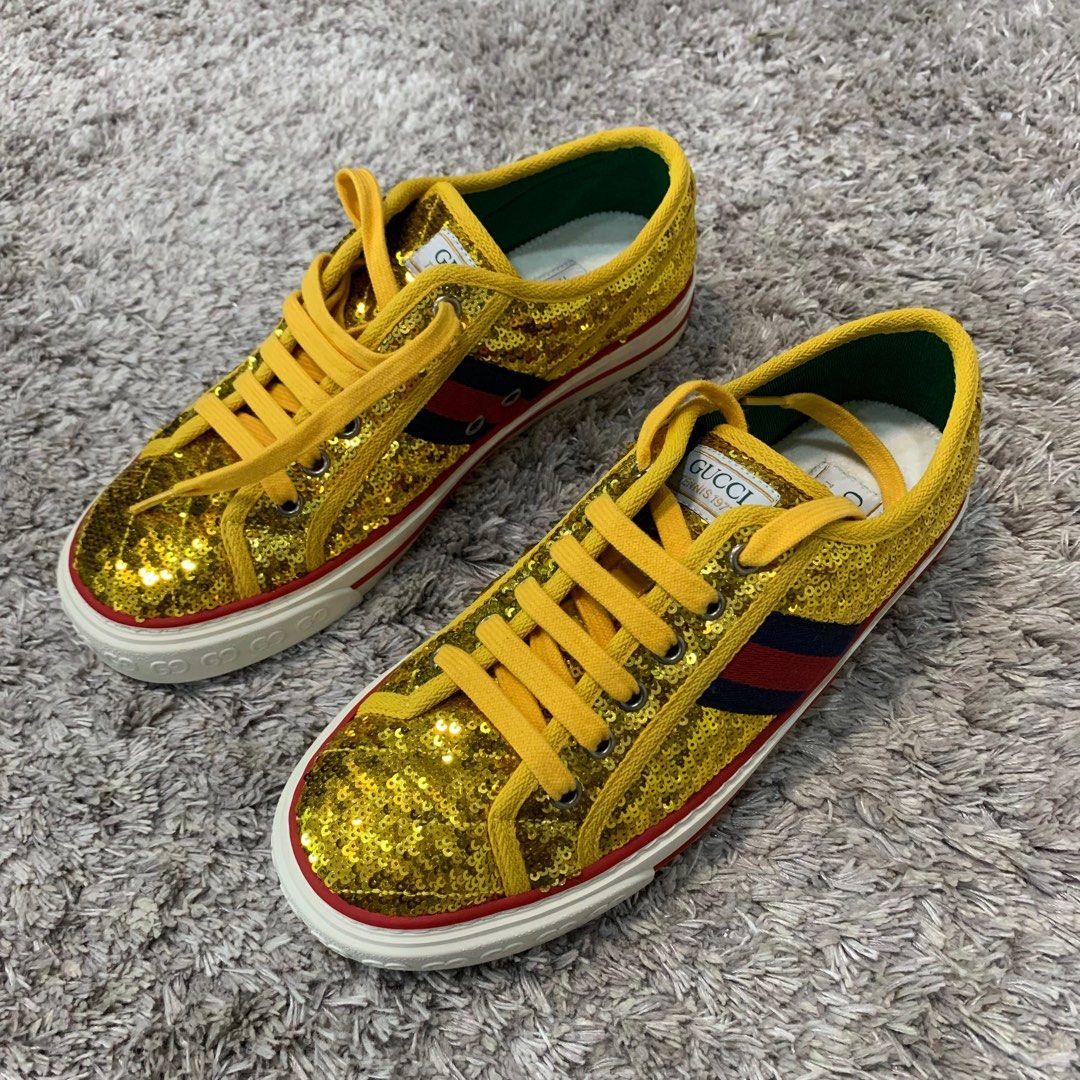 Gucci tennis 1977 Gold, Fesyen Pria, Sepatu , Sneakers di Carousell
