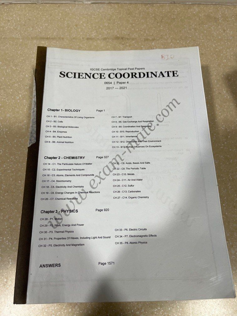 IGCSE Coordinated Science P4 Topical PPQ 2017-2021, Hobbies & Toys ...