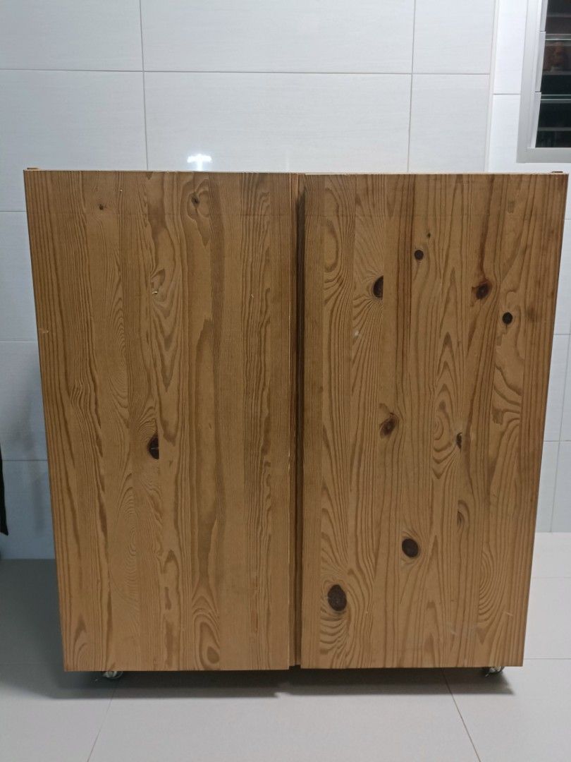 Ikea moveable solid wood cabinet, Furniture & Home Living, Furniture ...