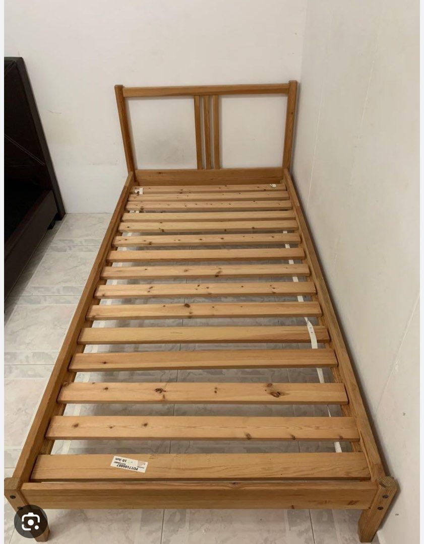 Ikea Single Bed Frame with Mattress, Furniture & Home Living, Furniture ...