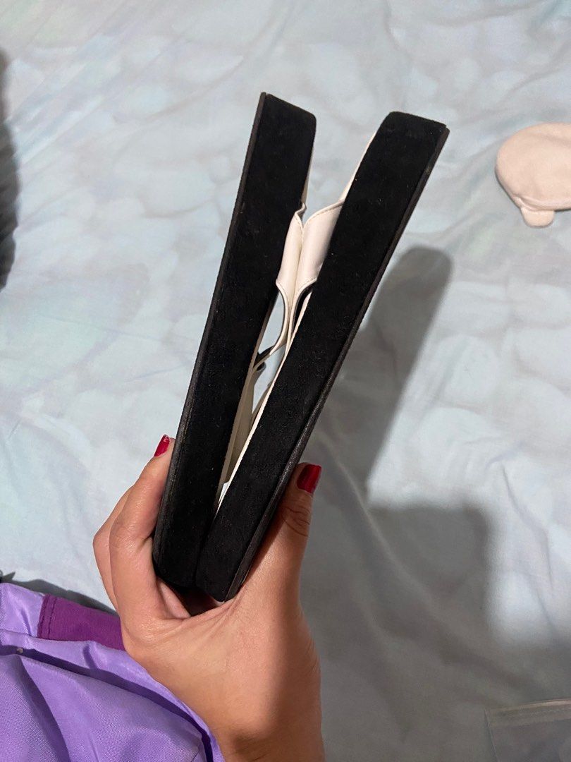 Kees Black/White Thong Platform Sandals, Women's Fashion, Footwear ...