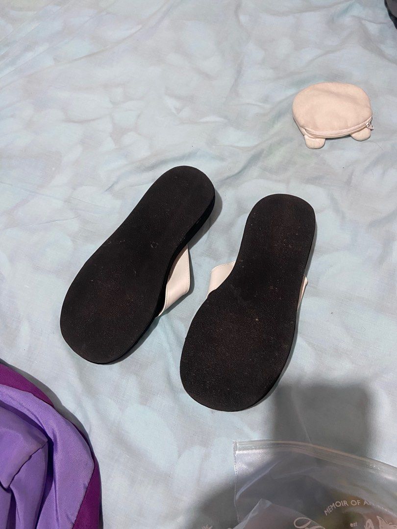 Kees Black/White Thong Platform Sandals, Women's Fashion, Footwear ...