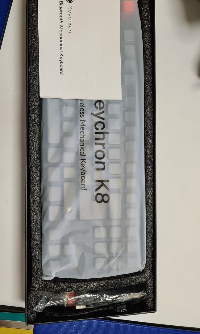 Keychron k8 blue optical switches white light, Computers & Tech, Parts ...