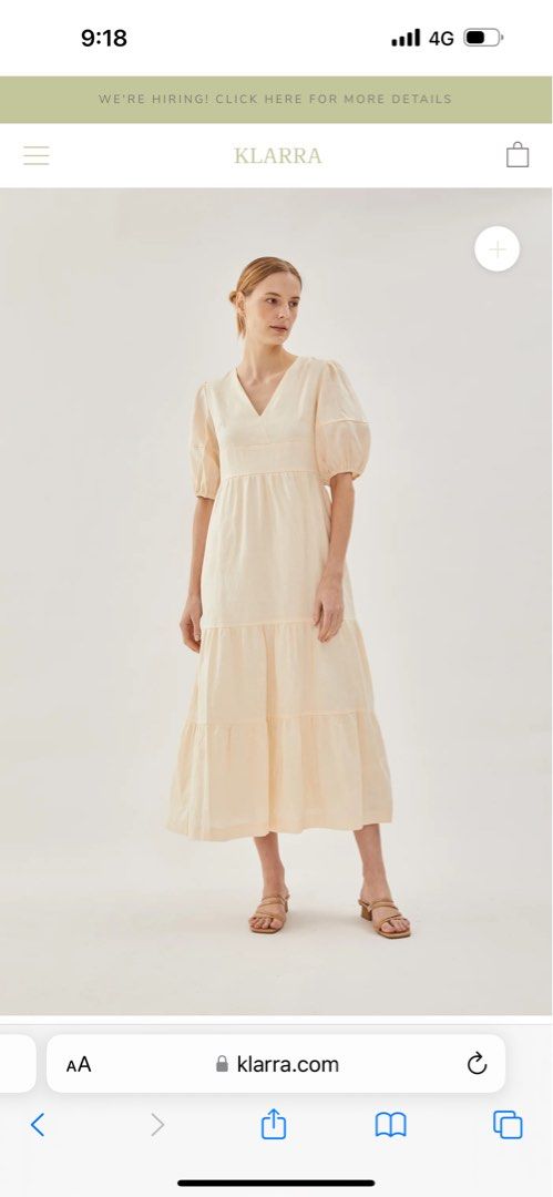 Klarra linen tiered maxi dress, Women's Fashion, Dresses & Sets ...