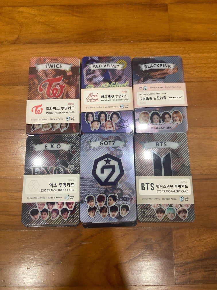 KPOP transparent cards ( Blackpink,Red Velvet,Twice, EXO,GOT7,BTS ...