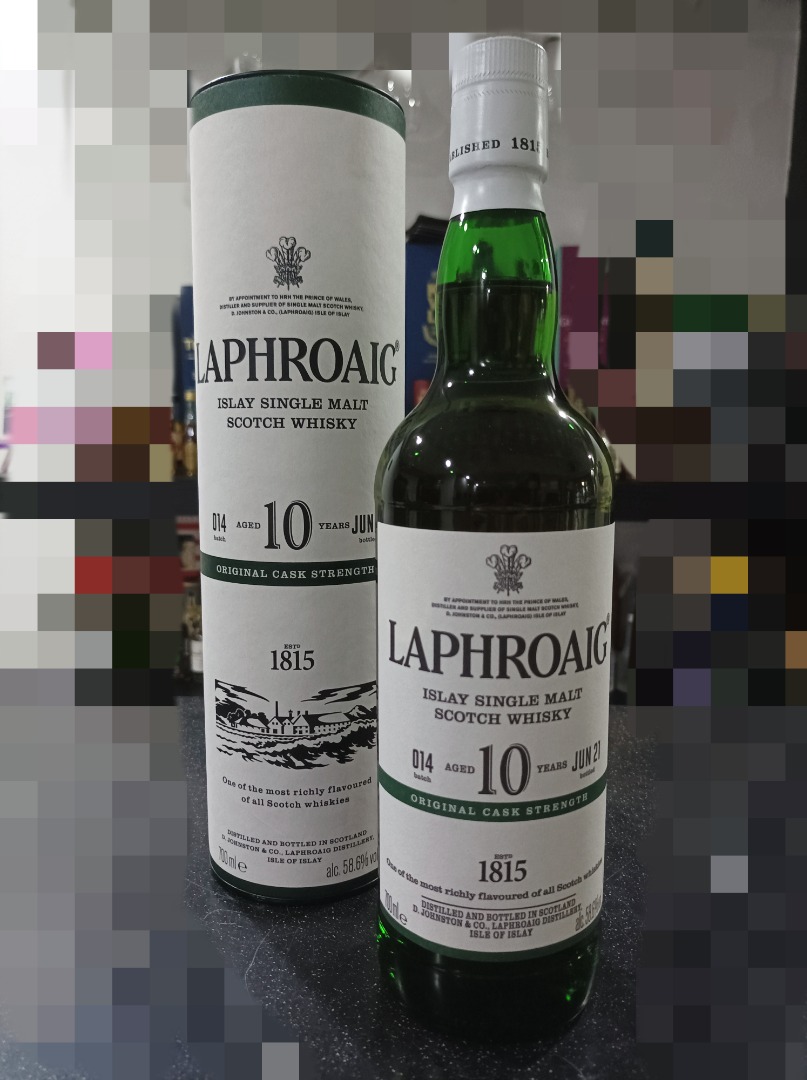 Laphroaig 10 Years Cask Strength Batch 14 700ml, Food & Drinks, Alcoholic Beverages on Carousell