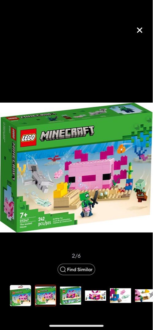 LEGO Minecraft 21247 The Axolotl House, Hobbies & Toys, Toys & Games on ...