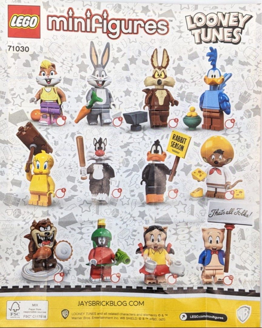 Lego Minifigures 71030 Looney Toons (Set of 12) Complete Set Sealed ...