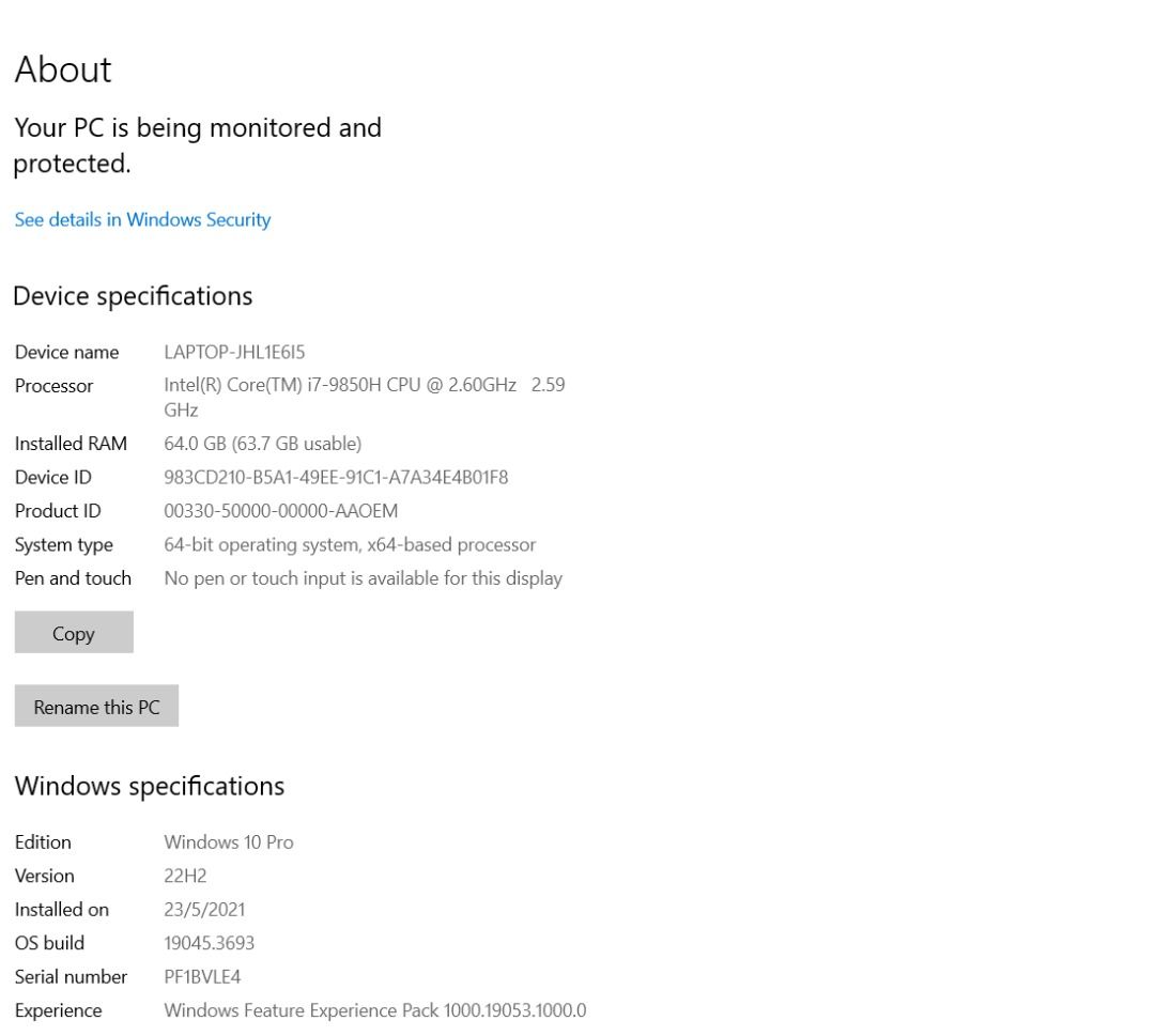 [LIKE NEW] Lenovo Thinkpad Workstation P53 15.6" Laptop i7-9850H 64GB ...